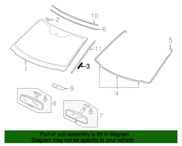 2009-2017 Honda Clip, Front Windshield Side Garnish (Service) 91570-SZA ...