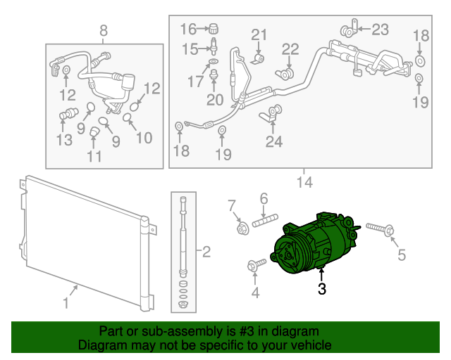 (Replaces 84338709) Compressor Kit 86792435 GM | GMPartsDirect.com