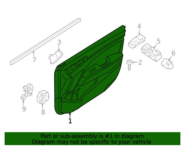 82306-F2FZ0-TRY - Door Interior Trim Panel 2017-2018 Hyundai Elantra ...