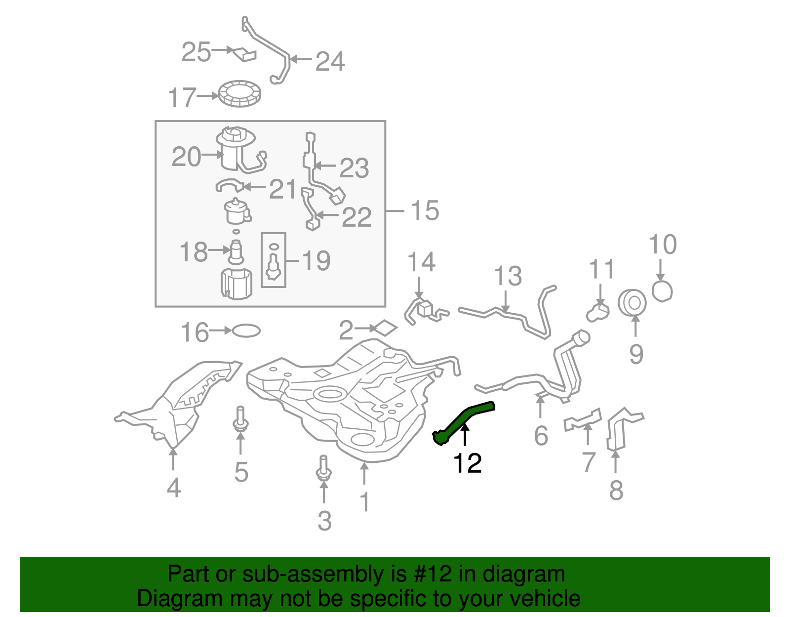 2008-2015 Scion xB Filler Hose 77213-12310 | Toyota Parts Center