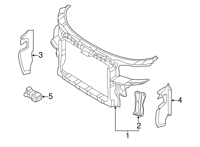 2006-2008 Audi Radiator Support 8P0-805-588-A | Genuine Audi Parts