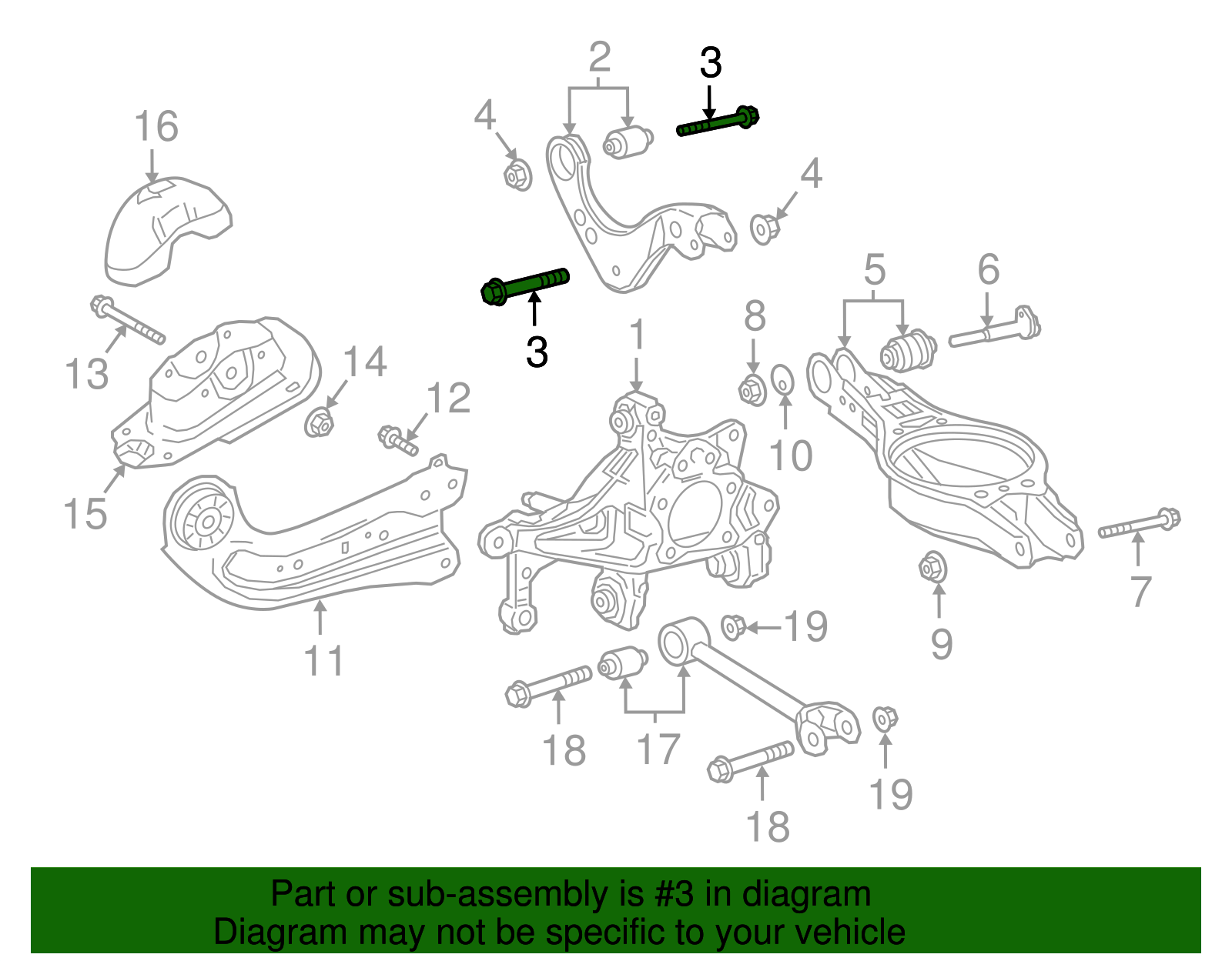 90119-A0434 - Upper Control Arm Bolt 2016-2025 Toyota | Longo Toyota Parts