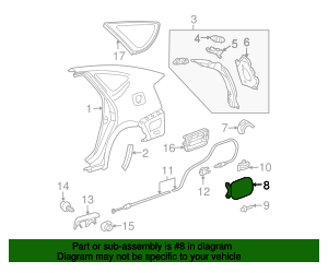 2004-2009 Toyota Prius Fuel Filler Door 77350-47020 | Toyota Parts Center