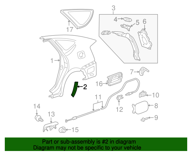 2004-2009 Toyota Prius Quarter Panel Protector 58745-47010 | Toyota ...