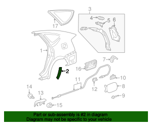 2004-2009 Toyota Prius Quarter Panel Protector 58745-47010 | Toyota ...