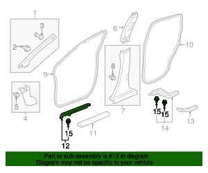 OEM 2015-2016 Honda CR-V Garnish Assembly, L Front Side (Inner) *NH167L ...