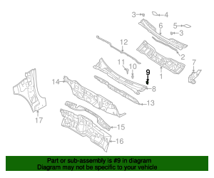 1993-2008 Nissan Cowl Grille Plug 80874-85E00 | Nissan Parts Plus