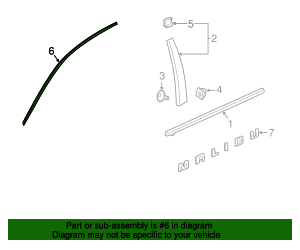 2016-2024 Chevrolet Malibu Front Passenger Side Door Window Upper ...