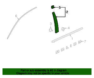 2016-2023 Chevrolet Malibu Front Passenger Side Door Window Frame Rear ...
