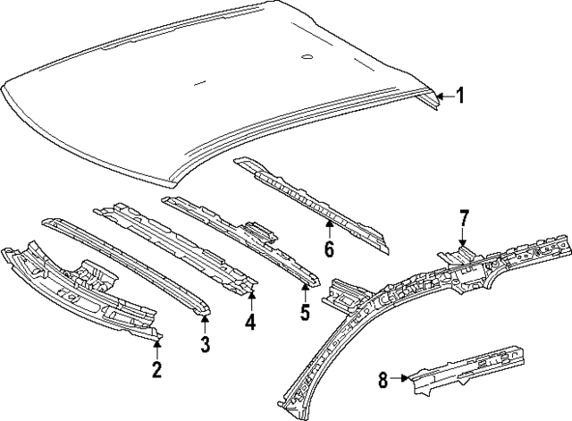 61203-AK010 - Roof Side Rail 2024 Toyota Tacoma | Longo Toyota Parts