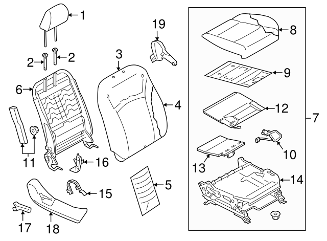 64115AL16AVH - Seat Back Recliner Adjustment Mechanism Cover 2015-2019 ...
