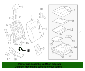 64115AL16AVH - Seat Back Recliner Adjustment Mechanism Cover 2015-2019 ...