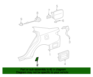 58748-33050 - Wheel Arch Molding 2007-2012 Lexus ES350 ...