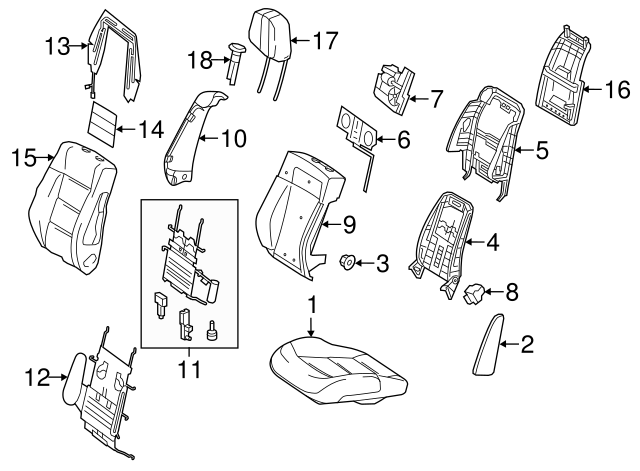 212-910-14-34 - Seat Back Frame 2010-2018 Mercedes-Benz | Mercedes-Benz ...