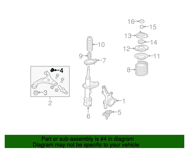 54551-1D000 - Lower Control Arm Rear Bushing 2007-2010 Kia Rondo | Kia ...