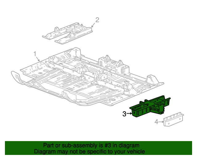 84277153 - Passenger Side Rear Compartment Floor Panel Rear Rail 2018 ...