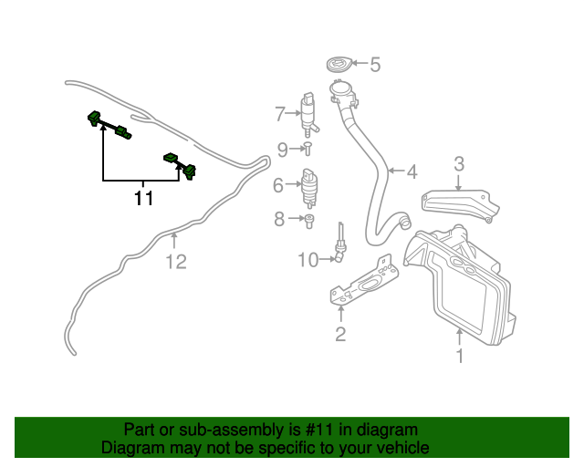 61667046060 - 2004-2010 BMW Washer Nozzle (61-66-7-046-060) | BMW of ...