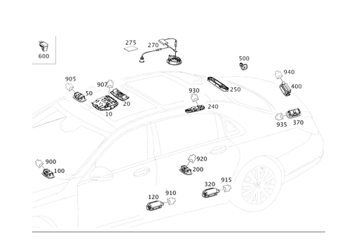 Interior Lamps, Plug Socket in Loading Compartment for 2020 Mercedes ...