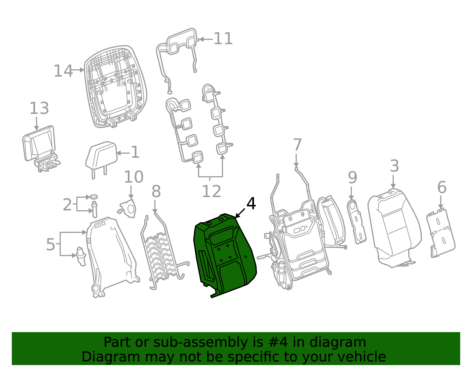 2021-2024 Cadillac F Pad 85133520 GM | GMPartsDirect.com