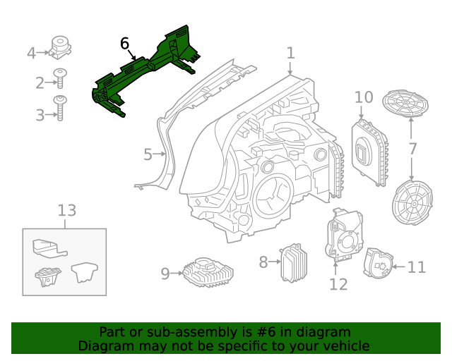 Genuine BMW 63-11-9-879-644 | Headlamp Assembly Bracket | FREE Shipping ...