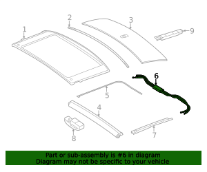 222-780-73-00 - Sunroof Cable Guide 2014-2020 Mercedes-Benz ...