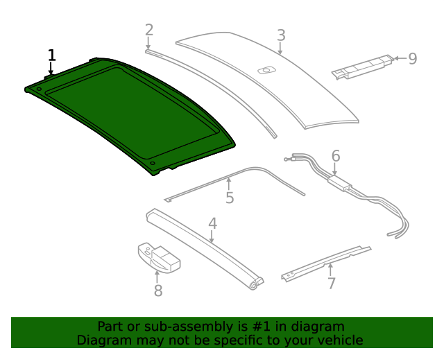 2013-2020 Mercedes-Benz Sliding Sunroof Frame 222-780-17-01 | Mercedes ...