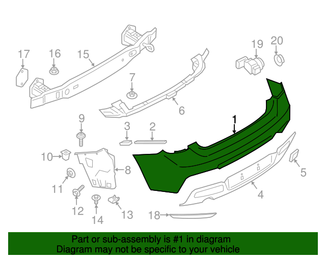 51128055965 - 2014-2021 BMW Bumper Cover (51-12-8-055-965) | BMW of ...