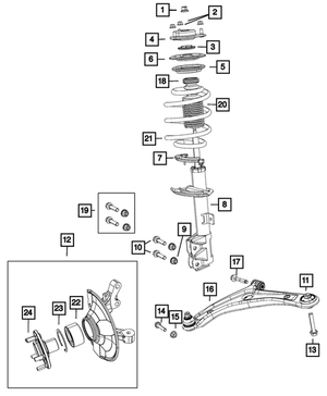 5168167AD - Front Suspension Strut, Left 2011-2017 Mopar | Mopar ...