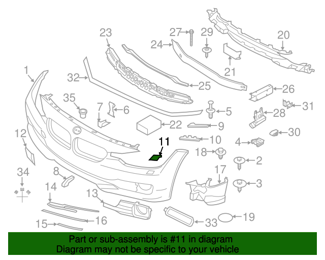 51117293032 - 2012-2015 BMW Headlight Washer Cover (51-11-7-293-032 ...