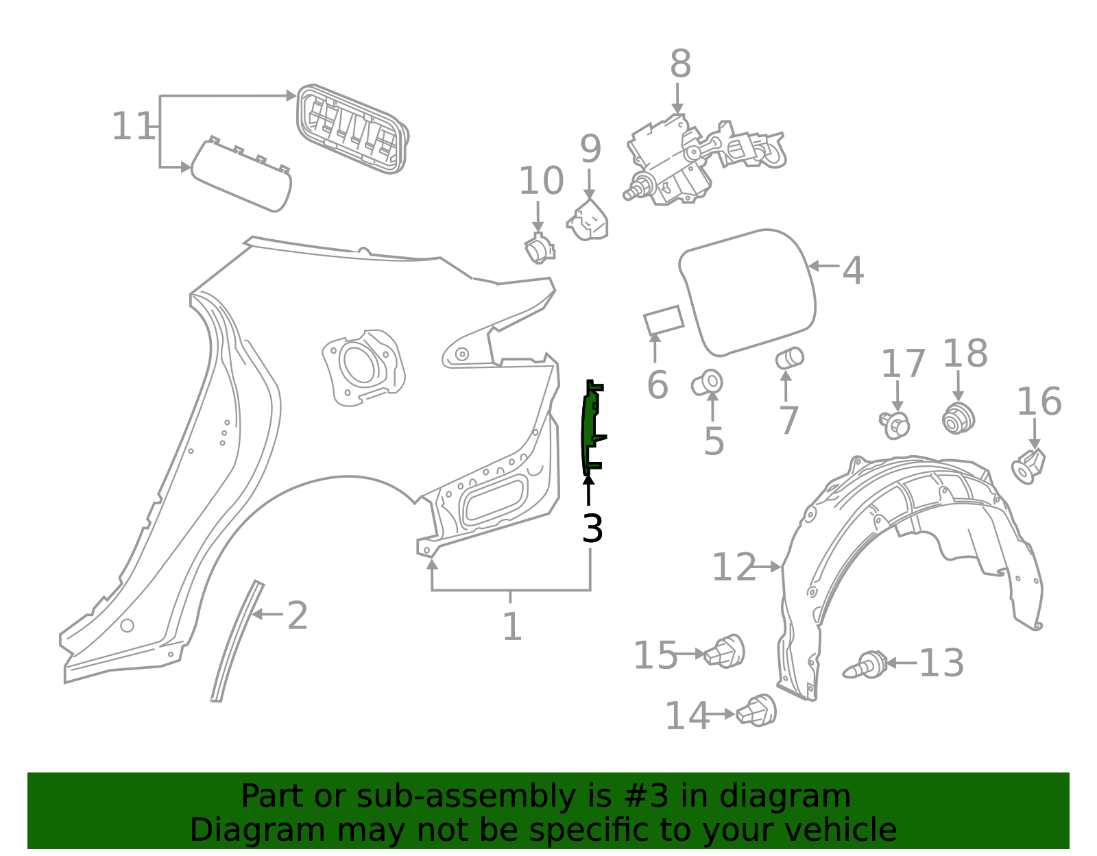 2018-2025 Toyota Quarter Panel Rear Cover 65565-06110 | OEM Parts Online