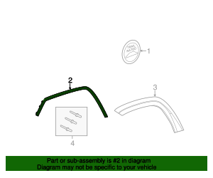 2014-2016 Jeep Grand Cherokee Molding 5QJ76TZZAA | Mopar Parts Canada