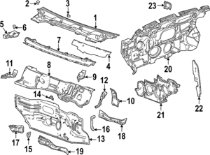 2022-2024 GMC Cowl Grille Clip 11601912 | TascaParts.com