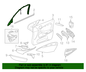 2000-2008 Jaguar S-Type Window Trim XR843636 | JaguarParts.com