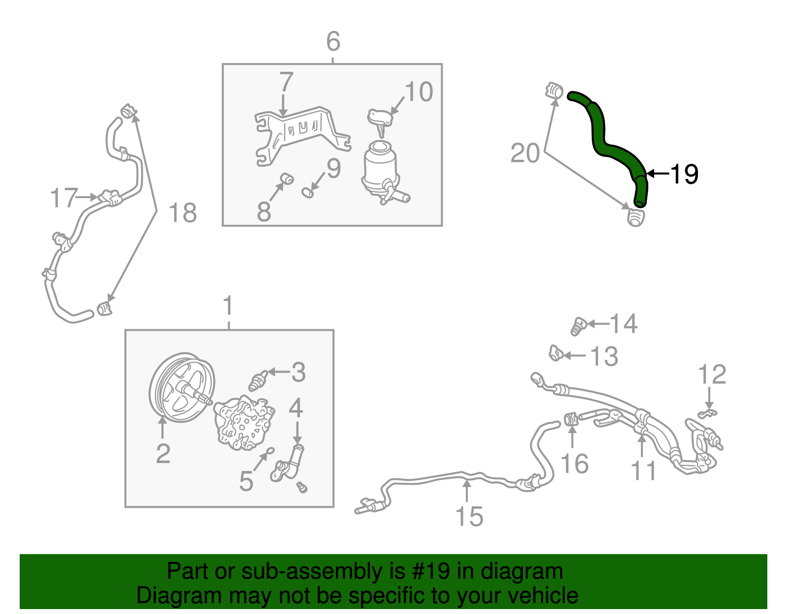Genuine Toyota Inlet Hose part# 44348-48051 for 2001-2007 Toyota ...