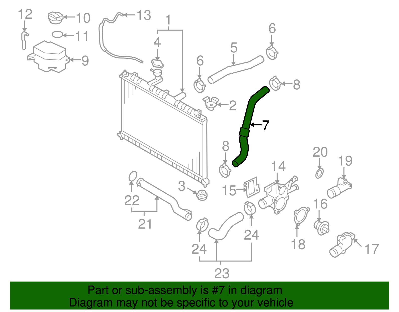 25412-1G000 - Lower Hose 2006-2011 Kia | Kia.Parts Store