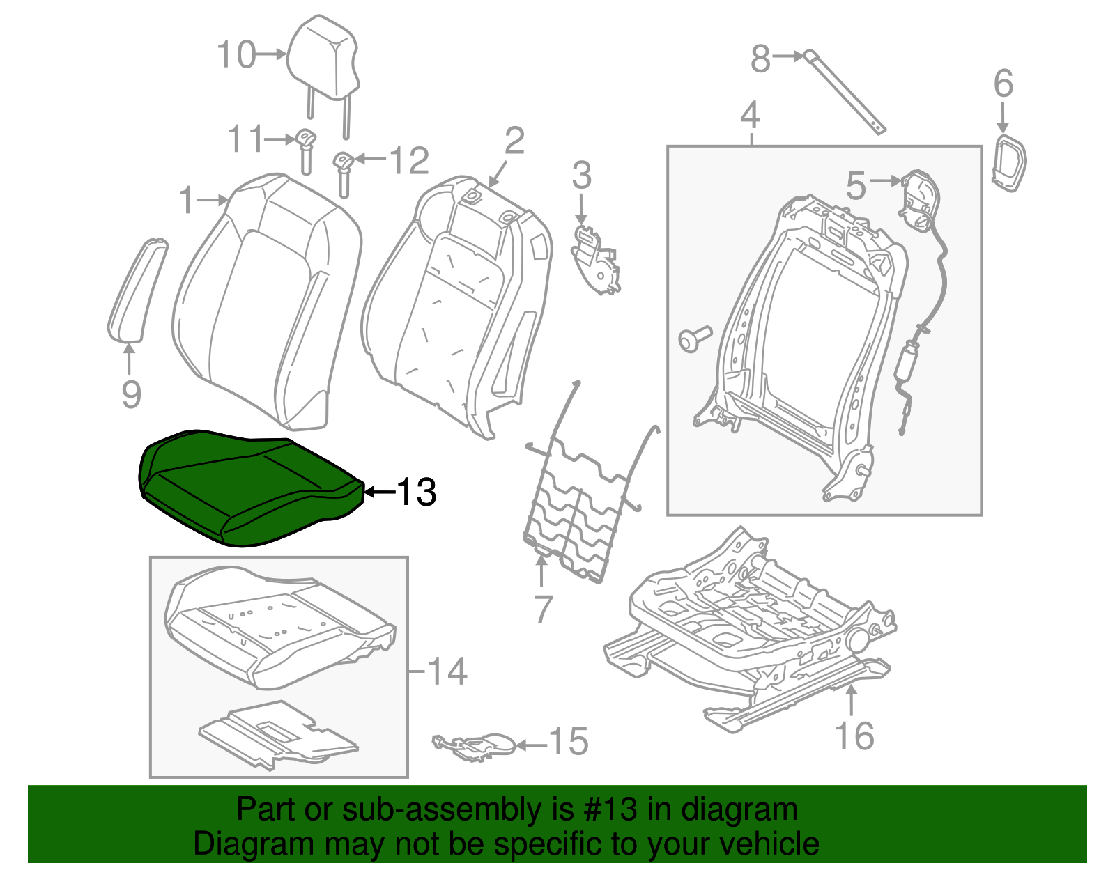 FR3Z-7662900-BA - Seat Cover 2015 Ford Mustang | AutoNation Parts