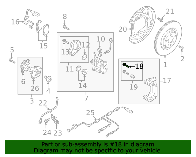 WHT-010-085 - Disc Brake Caliper Anchor Plate Bolt 1997-2023 Audi ...
