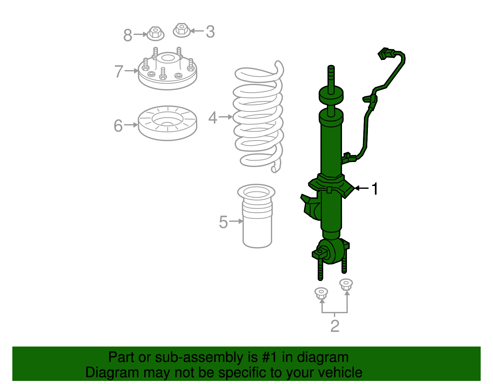 2014-2017 Ford Shock Absorber FL1Z-18124-B | Varsity Ford