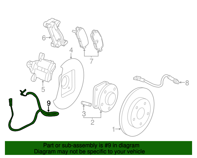 2013-2020 GM Rear Driver Side Wheel Speed Sensor 23483151 GM ...