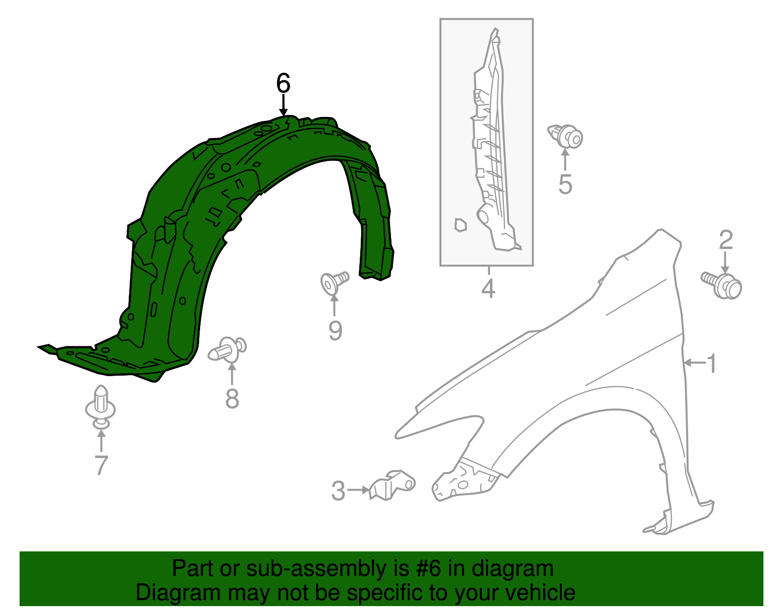 74100-T2A-A01 - Fender Liner 2017 Honda Accord | Honda Parts Online
