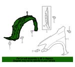 2013-2015 Honda Accord Fender Assembly, R Front (Inner) 74100-T2A-A00 ...