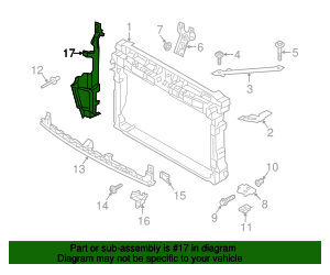 5GE-121-284-G - Radiator Support Baffle 2017-2018 Volkswagen e-Golf ...