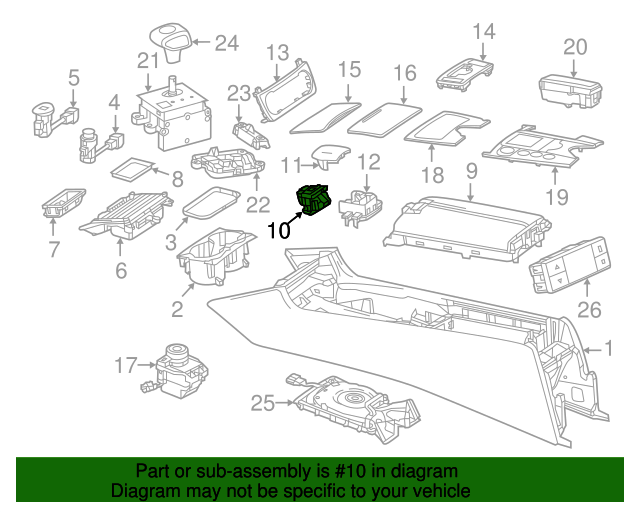 212-680-04-84 - Center Console Latch - 2010-2018 Mercedes-Benz | World ...
