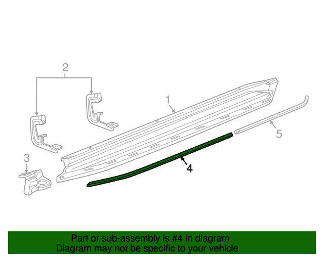 2018-2020 GM Black Passenger Side Assist Step Insert 84138551 ...