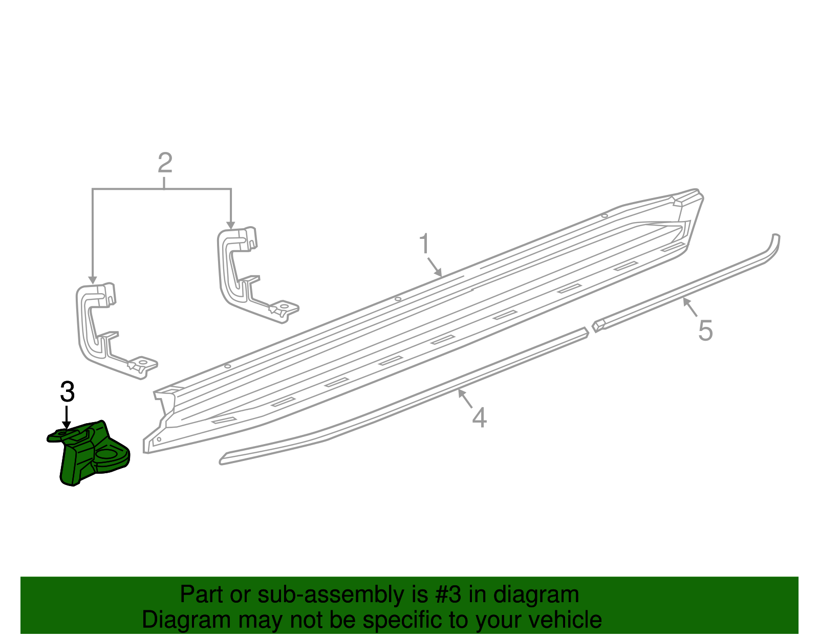 2015-2020 GM Driver Side Assist Step Front Extension 23233085 GM ...