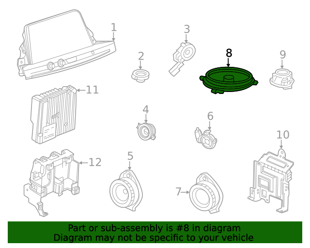 2020-2023 Cadillac CT4 Rear Speaker 84718666 | GMPartsDirect.com