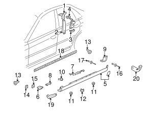 2000-2018 Audi Rocker Molding Nut N-908-719-02 | Audi USA Parts