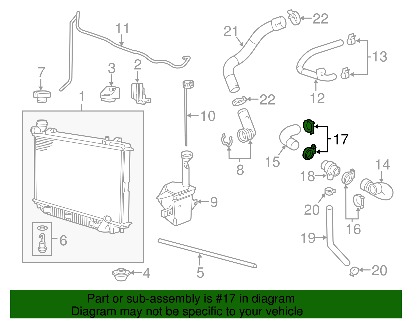 2011-2017 Chevrolet Radiator Inlet Hose Clamp 11611779 | Shop Matick ...