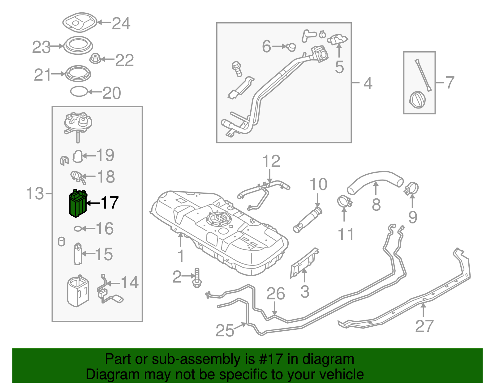 2007-2013 Kia Fuel Filter 31910-2H000 | Retail Performance Auto Parts