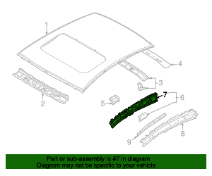 2014-2018 Mazda 3 Rail(R) Roof Inner B45A-70-05Y | QuirkParts